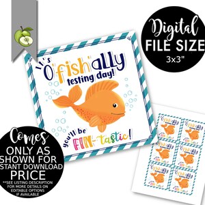 Goldfish Printable Gift Tag, It's O’fish’ally Testing Day, Class ...