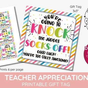 Dance Team Gift Tags, Knock Their Socks Off, Printable (instant ...