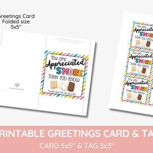 S'more Appreciation Printable Gift Tag, Teacher Staff Employee School ...