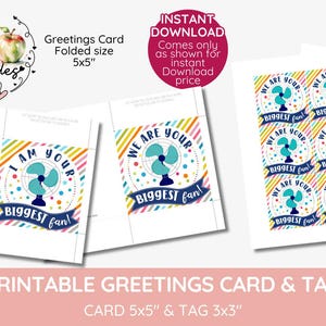 Biggest Fan Printable Gift Tag, We/i Biggest Fan, Teacher Appreciation ...