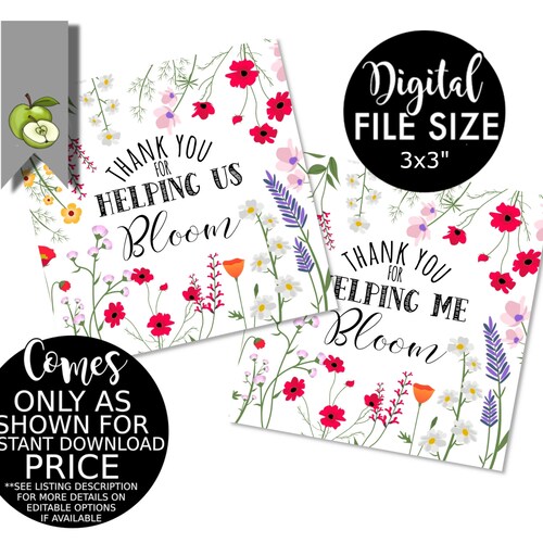 Teacher Appreciation Gift Tags Thank You for Helping Us to - Etsy