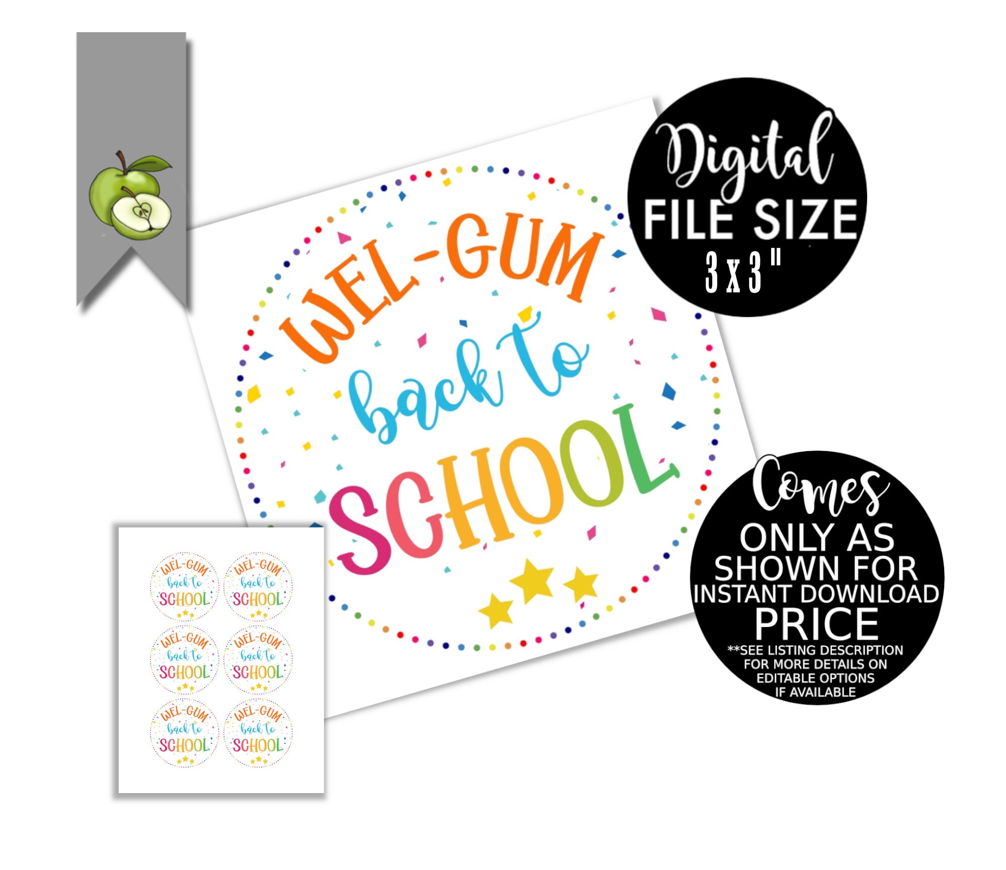 Welcome Back to School Gum Tag Sweet Treat Teacher Gum - Etsy UK