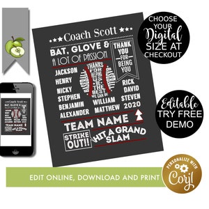 Editable Baseball Coach Appreciation Retirement Baseball - Etsy