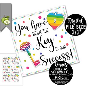 You Have Been the Key to Our Success Key Ring Gift Tag | Etsy