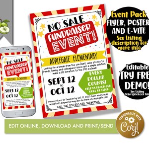 Editable No Sale Fundraiser Event, Donation Flyer, Donation Template ...