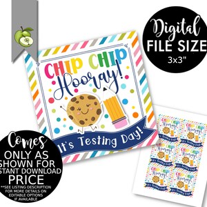 Testing Day Printable Gift Tag Chip Chip Hooray Perfect for Students ...