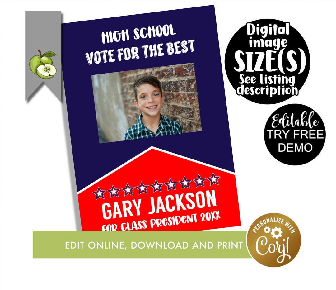 Editable Voting Template, PTA PTO, Class President, Student Council ...
