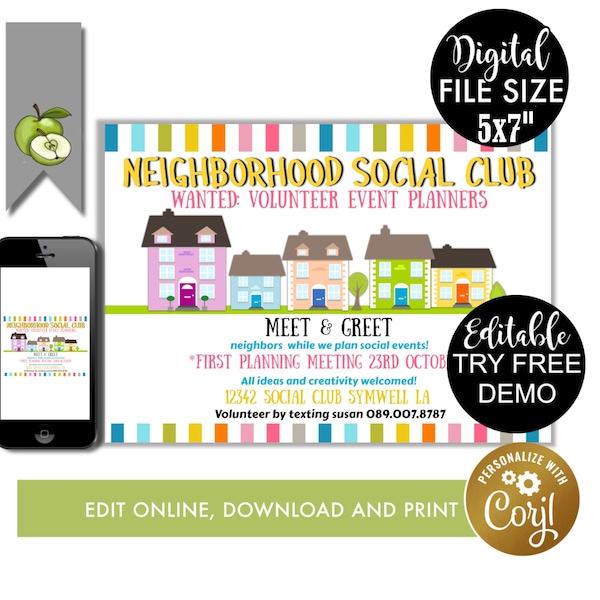 Meet the Neighbors Invitation - Etsy Hong Kong