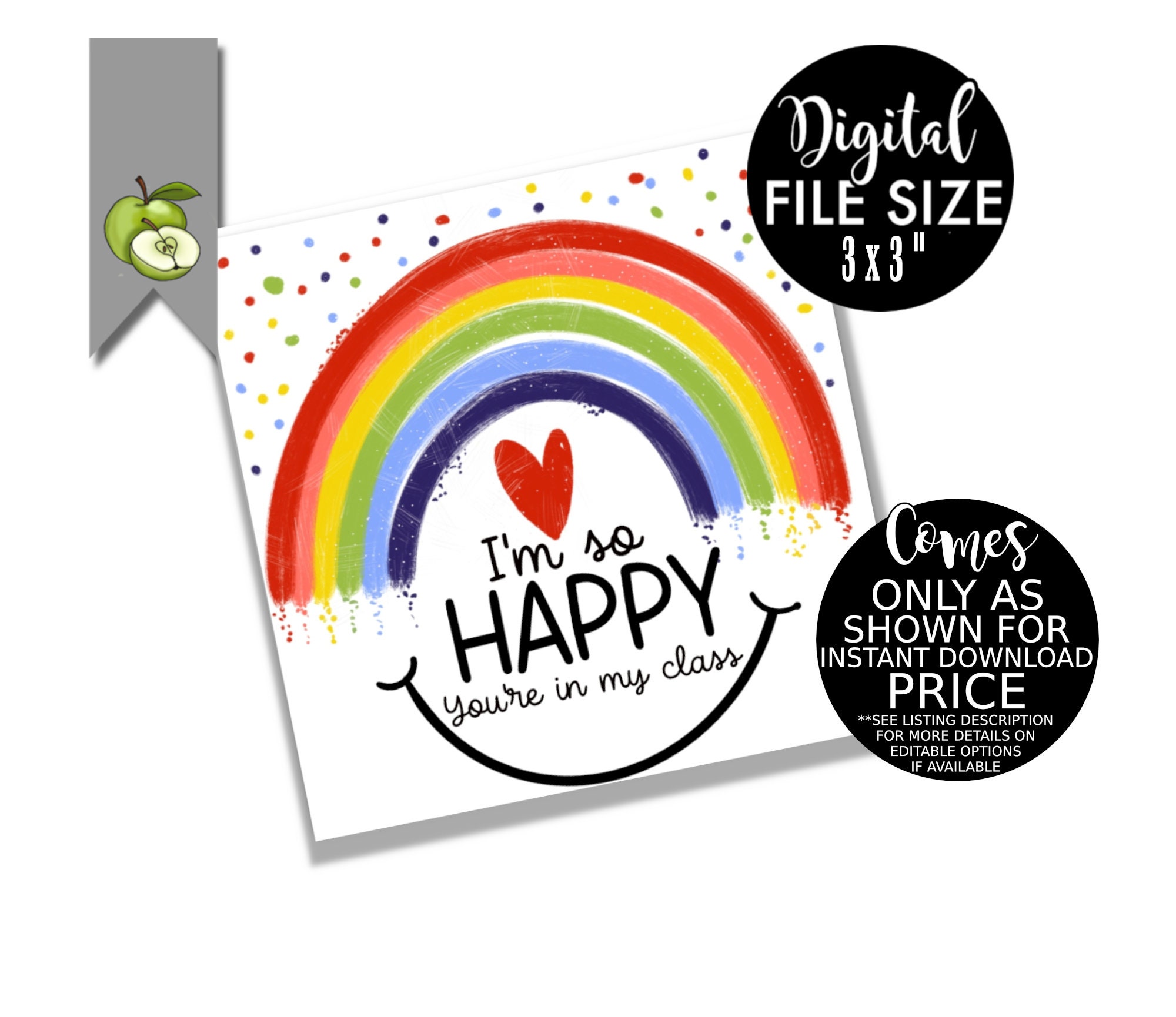 I'm so Happy You're in My Class Gift Tags Teacher - Etsy