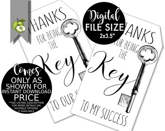 Business Card Thank You for Being Key to Our Success - Etsy