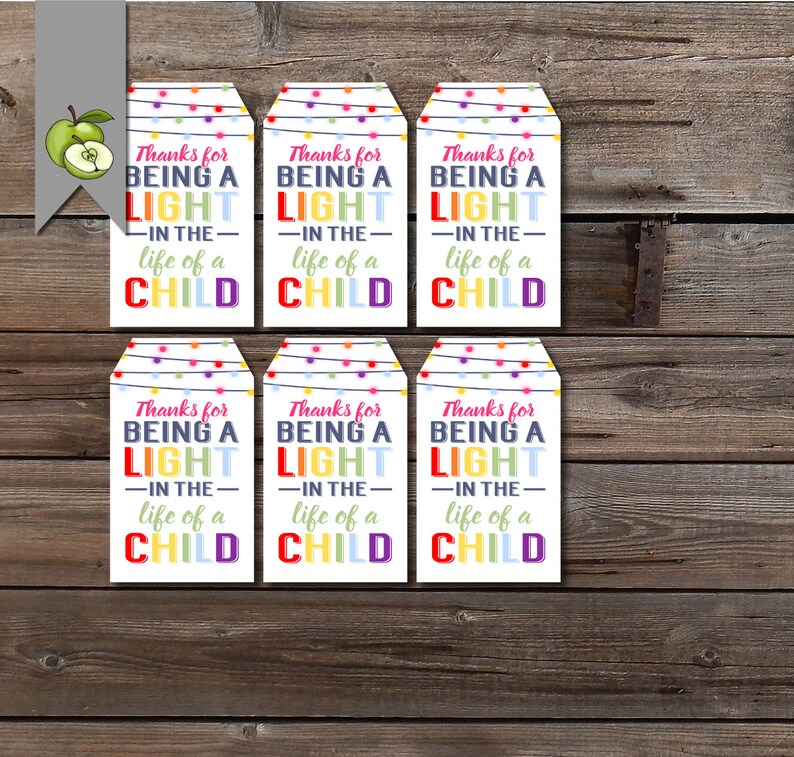 Thanks for being the Light in the life of a child candle tag | Etsy