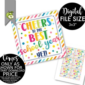 Cheers to the Best School Year yet Wine Gift Tags, Beer Ale Larger ...