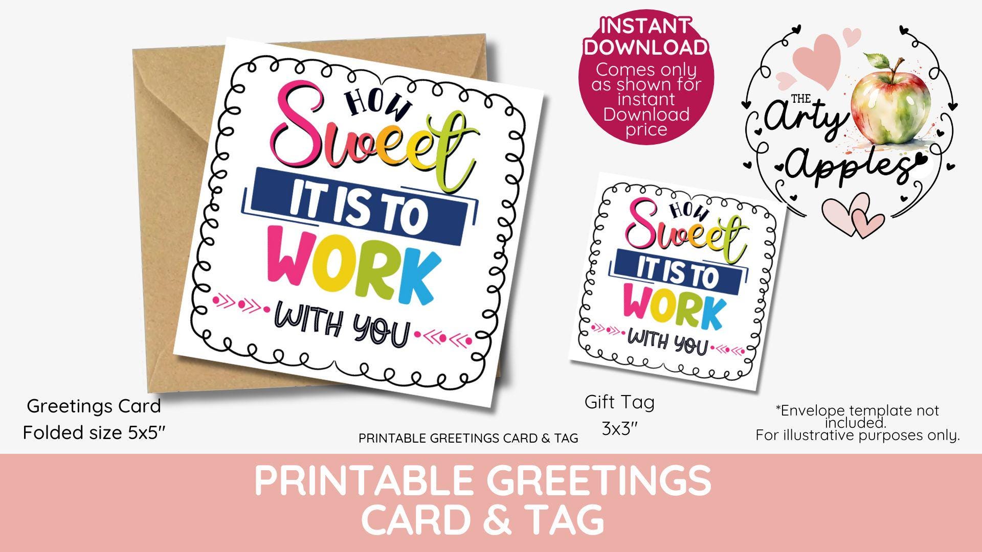 How Sweet It is to Work With You! Sweet Cone Gift Tag, Candy, Colleague ...