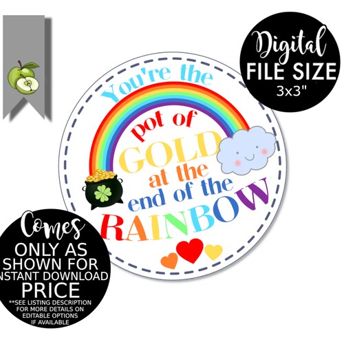 You Are the Pot of Gold at the End of My Rainbow Tag St. | Etsy