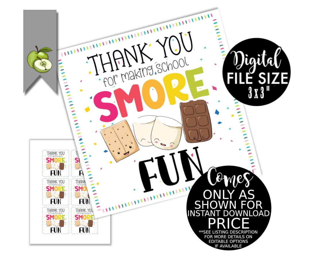 S'more Gift Tags for School , S'more Fun Gift Tag, S'more Fun Friends ...