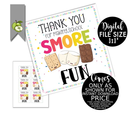 S'more Gift Tags for School S'more Fun Gift Tag - Etsy