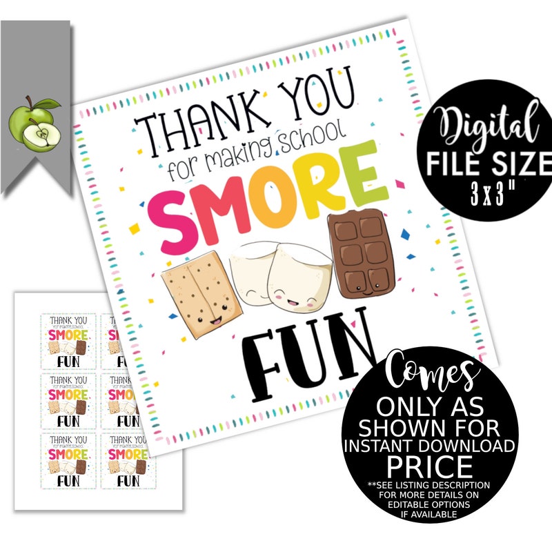 Smore Thank You Tags - Etsy