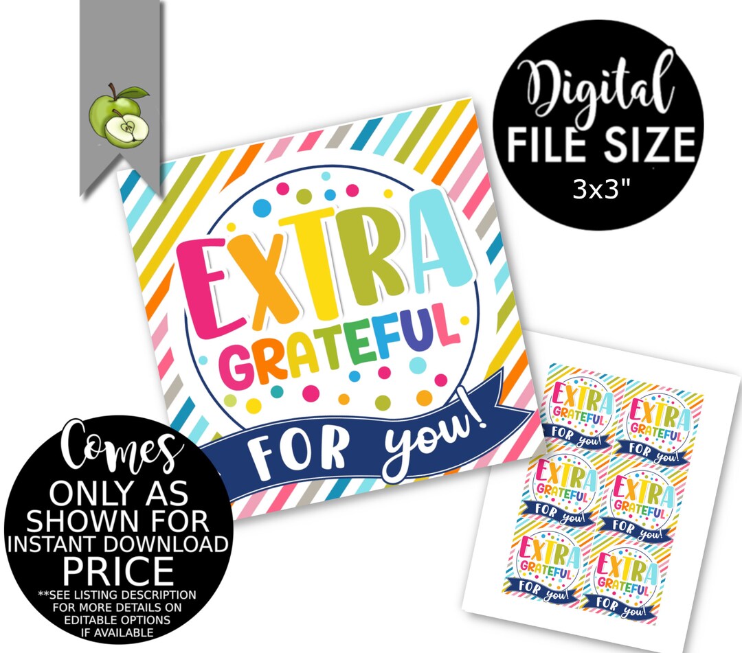 We Are Extra Grateful for You Printable Gift Tag, Appreciation Lunch ...