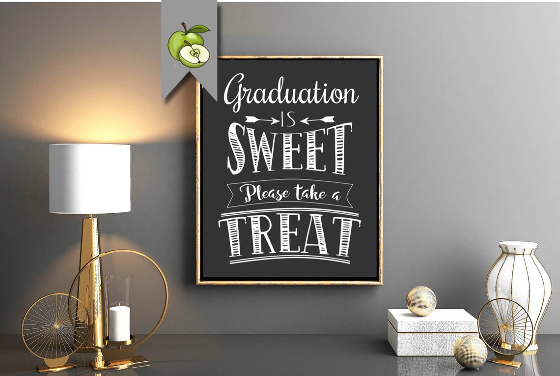 Graduation is Sweet Graduate Sign Grad Party Grad Treat | Etsy