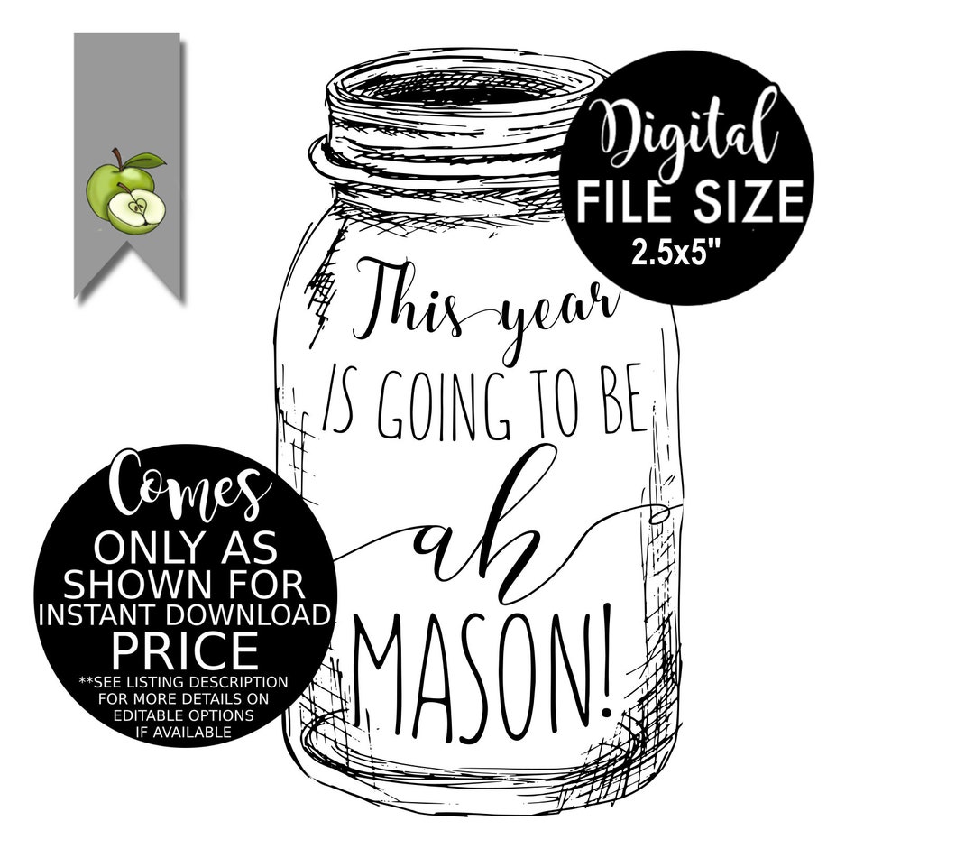 SALE Ah Mason Jar Gift Tag, Ah Mason Year, Teacher Class Welcome, Back ...