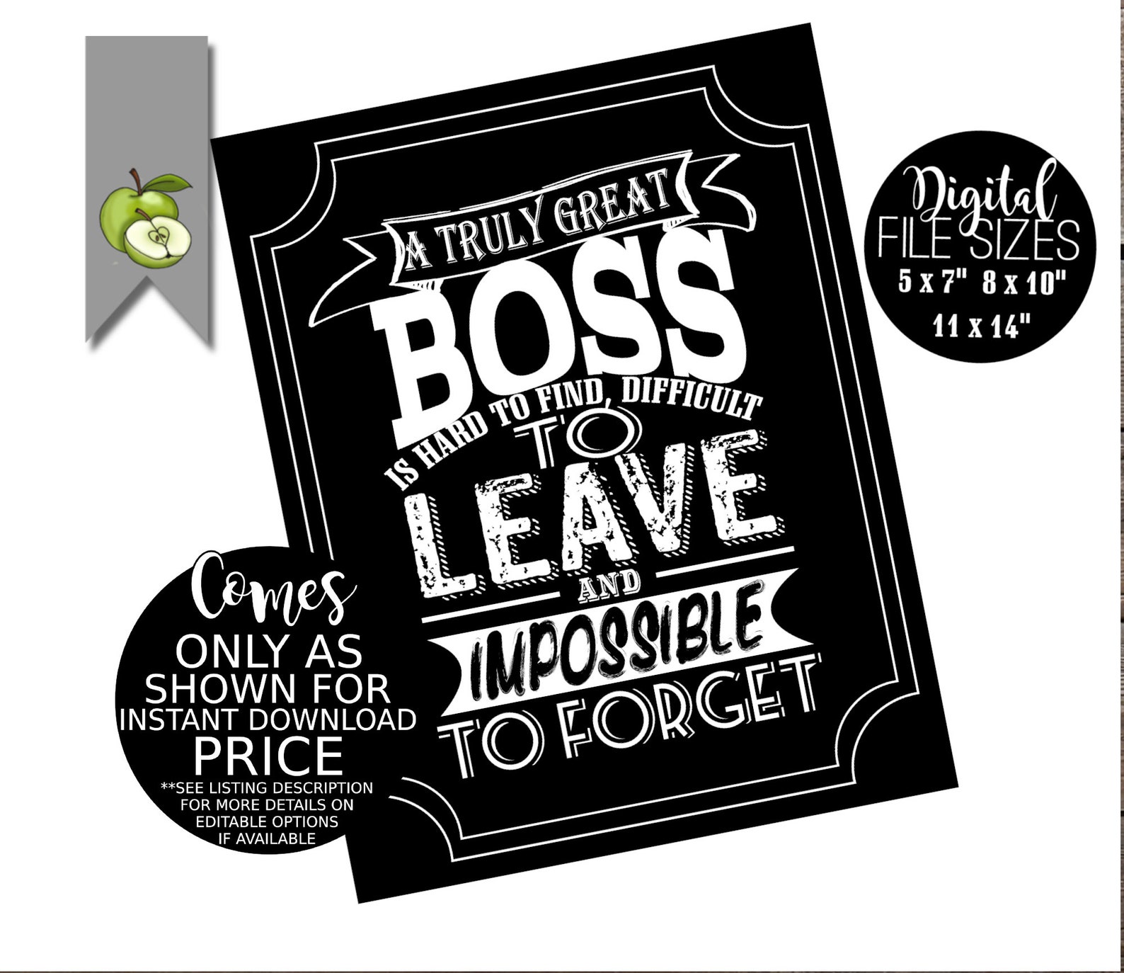 Boss appreciation week printable A truly great Boss is hard | Etsy