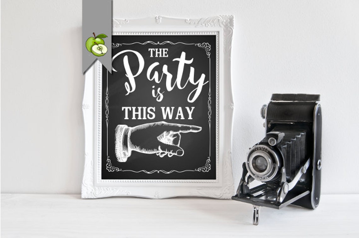 Party This Way Sign Pointing Finger in Both Directions Party - Etsy