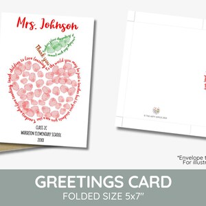 Editable Fingerprint Apple Teacher Gift Card, DIY Craft Class Names ...
