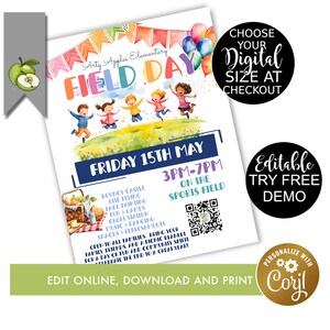 Editable School Field Day Flyer, School Family Benefit Carnival ...