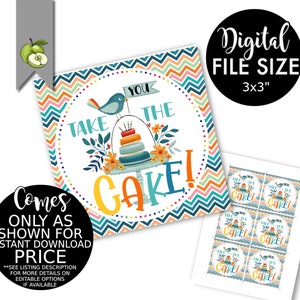 You Take the Cake Teacher Gift Tags, Cake Gift Tag, Multi-colour ...