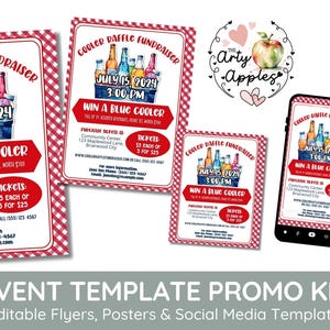 Editable Cooler Raffle, Support Our Cause, Raffle Ticket, Grand Prize ...