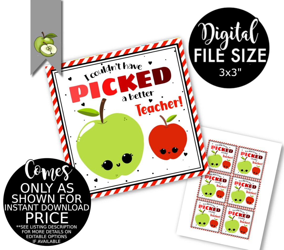 I Couldn't Have PICKED a Better Teacher, Plant Gift Tag, Virtual ...