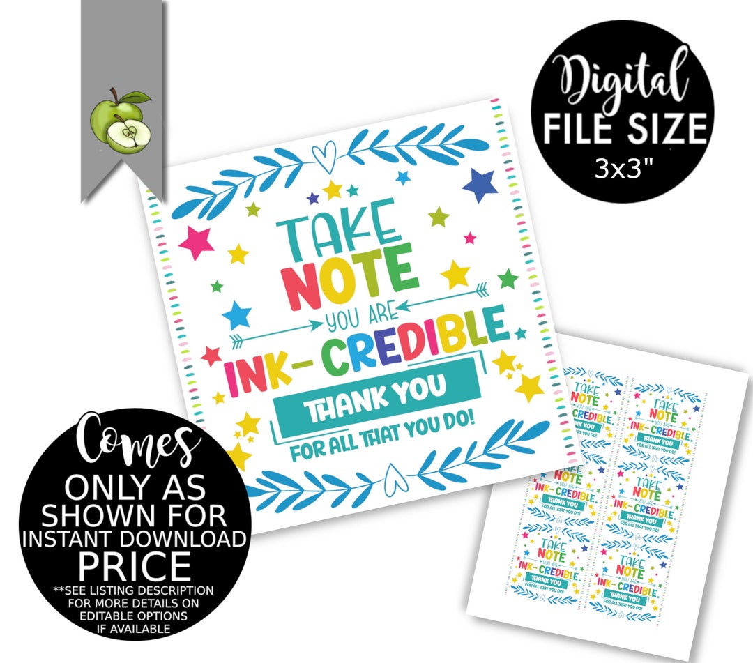 Take Note You Are Ink-creditble We Think Your Awesome, Notebook ...