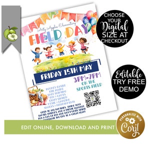 Editable School Field Day Flyer, School Family Benefit Carnival ...