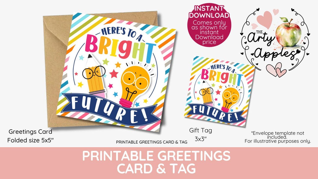 Here's to A Bright Future Printable Gift Tag, Light Bulb Favor Tags ...