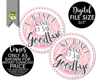 Donut Want to Say Goodbye Tag - Etsy