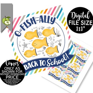 O-fish-ally Back to School Goldfish Crackers Cookie Tag - Etsy