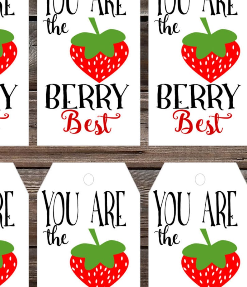 You are the berry best gift tag Thank you gift Strawberry | Etsy