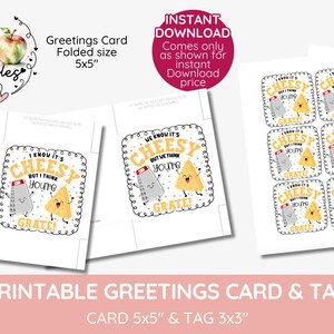 Cheese I/we Know It's Cheesy but I/we Think You're Grate Gift Tag and ...