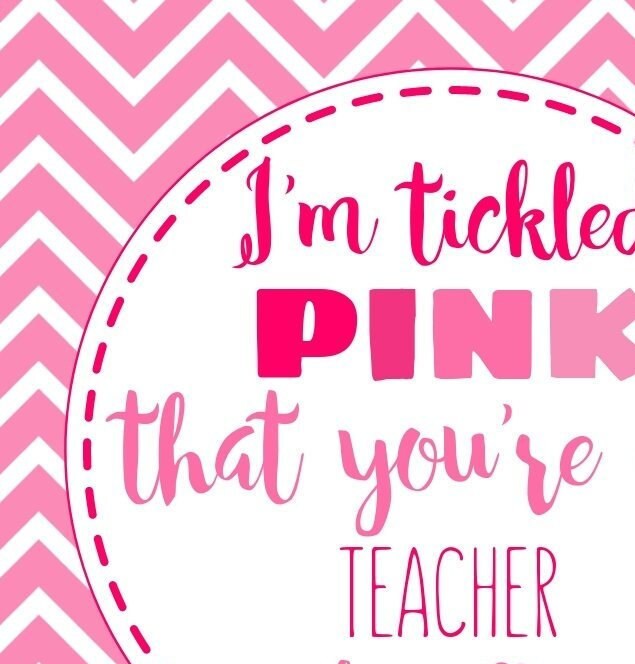 I'm Tickled Pink You're My Teacher Gift Tags | Etsy UK