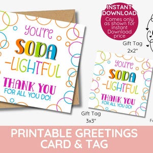 Soda Thank You, Soda-lighted, Back to School Tag, Fun Year, New Teacher ...