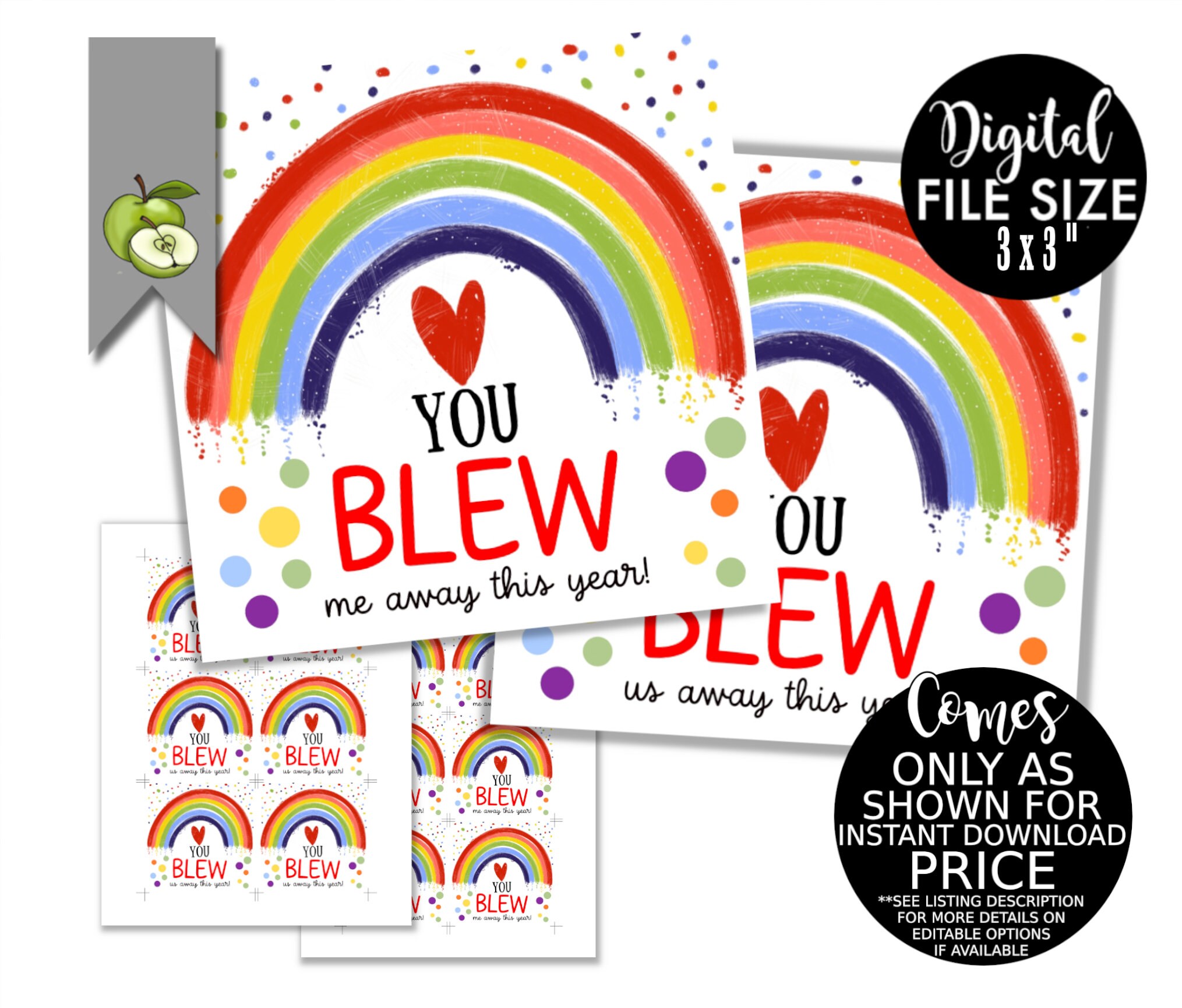 You Blew Me/us Away Gift Tag Printable Bubbles Gift Tag - Etsy UK