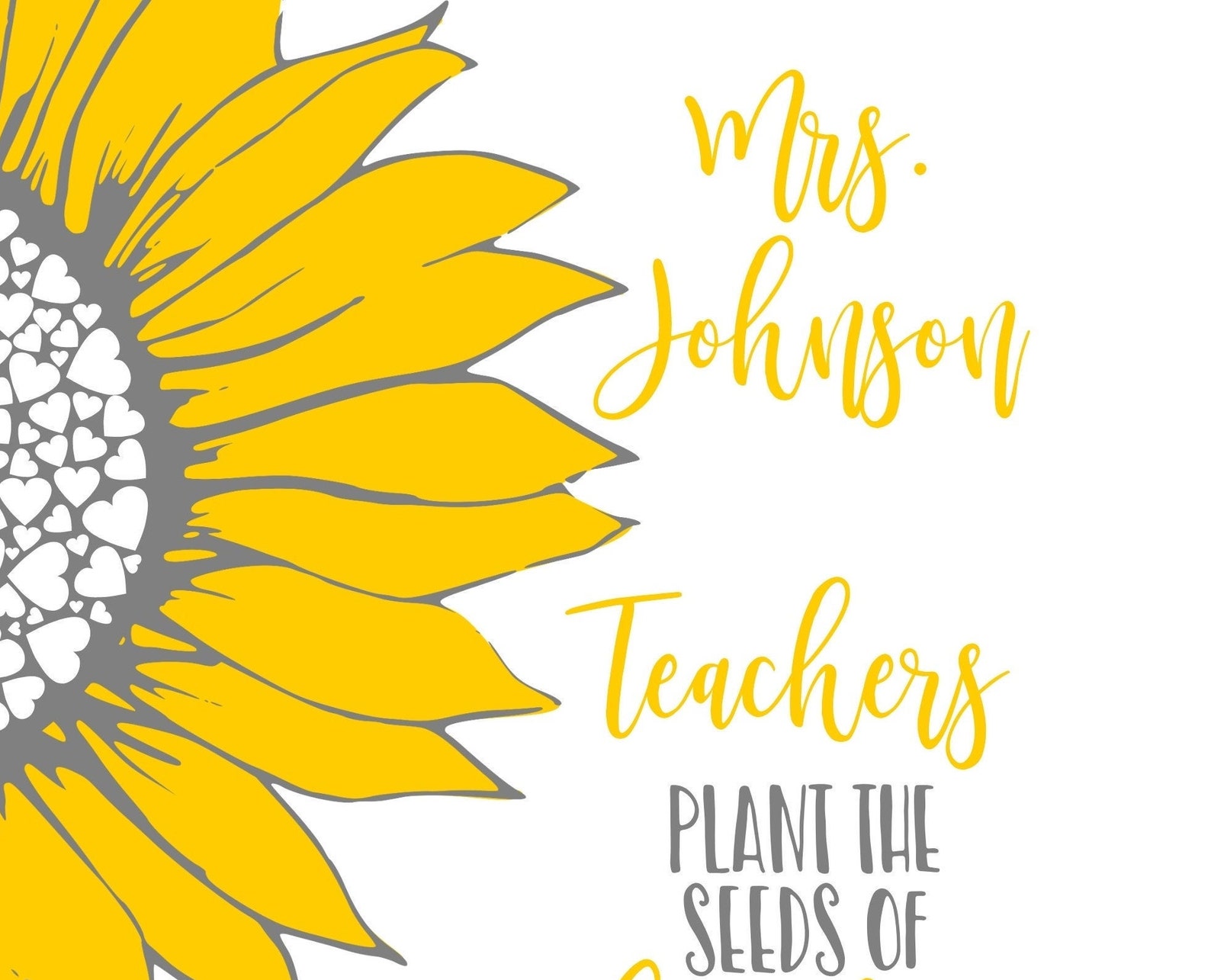 Editable Sunflower Teacher Appreciation Teacher Flower Gift | Etsy UK