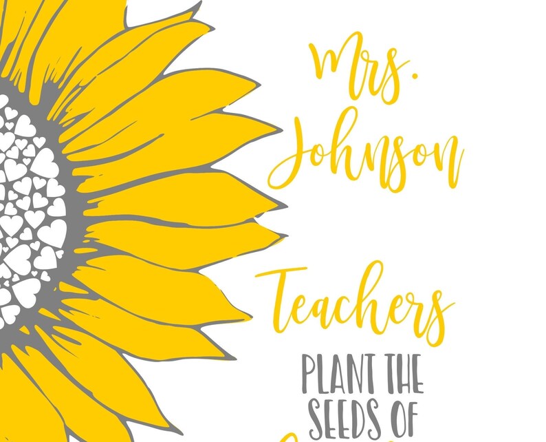 Editable Sunflower Teacher Appreciation Teacher Flower Gift | Etsy UK