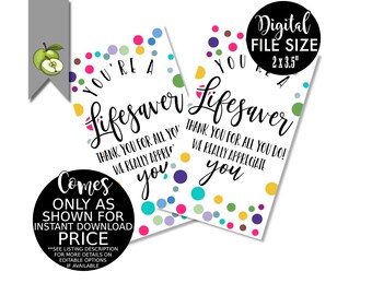 Lifesaver Thank You - Etsy