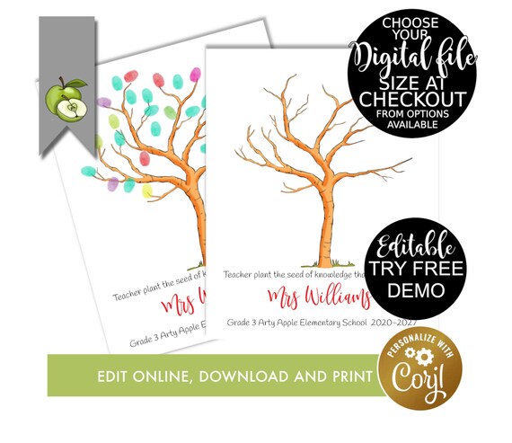 Editable Teacher Appreciation Class Tree Gift Editable - Etsy