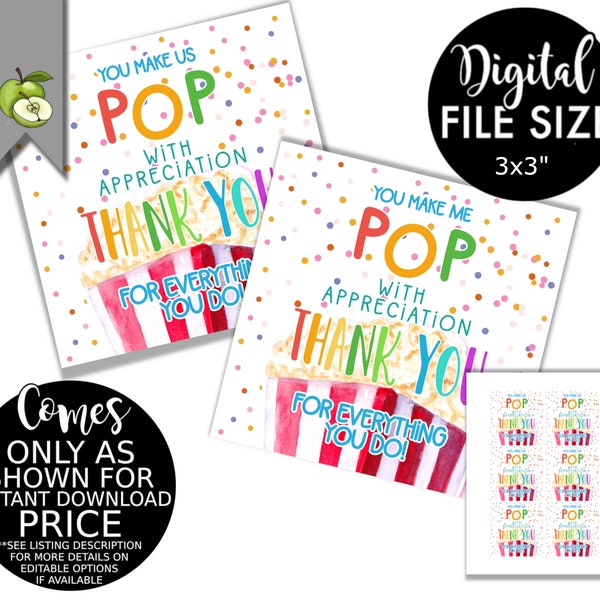 Teacher Appreciation Popcorn - Etsy