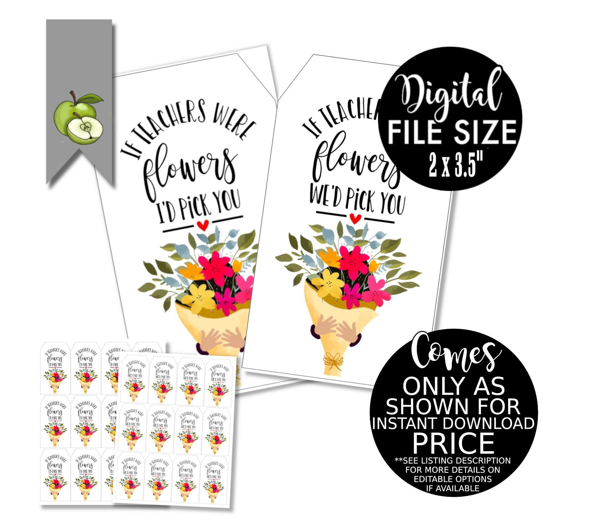 If teachers were flowers I'd pick you WE'd pick you | Etsy