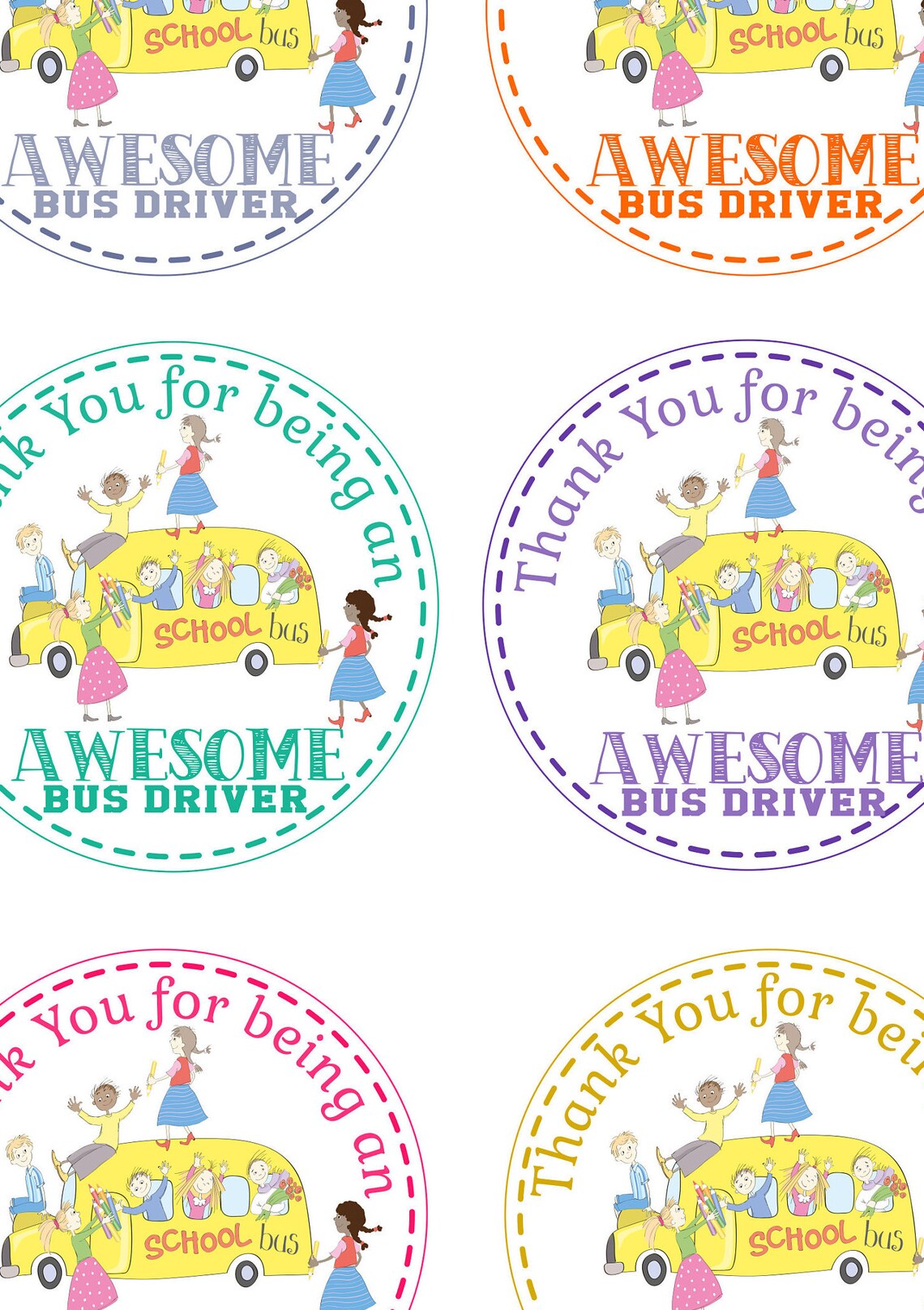 Awesome Bus Driver Appreciation Gift Tags Gratitude for Bus | Etsy