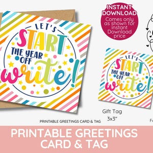 Let's Start the Year Write, Back to School Pencil Favor Gift Tag & Card ...