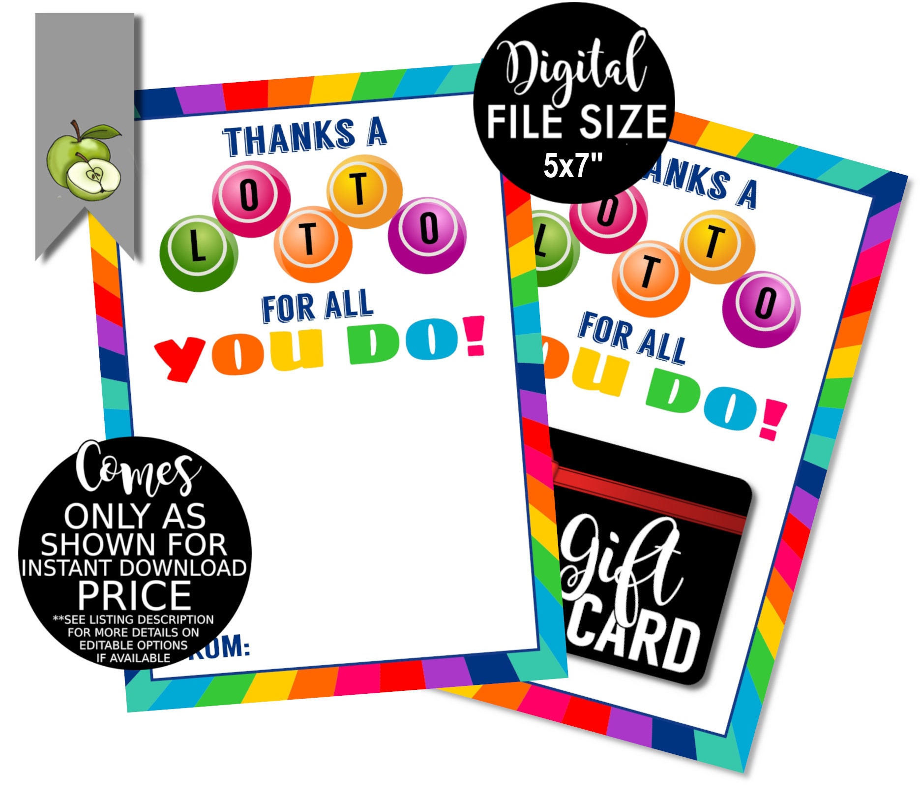 Thanks a Lotto for All You Do Lottery Ticket Holder Gift Card | Etsy